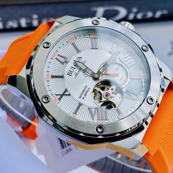 Bulova | Accessories | Bulova Marine Orange Star Automatic Watch | Poshmark